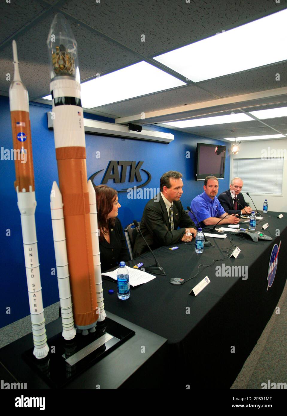 Officials from left; Ashley Edwards, NASA Public Affairs, Alex Priskos ...