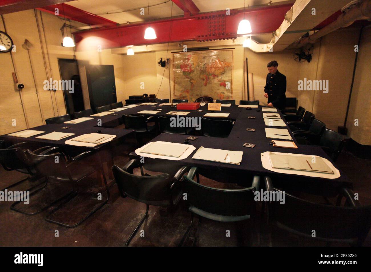 A mannequin depicting a British officer is seen at the Cabinet War Room ...