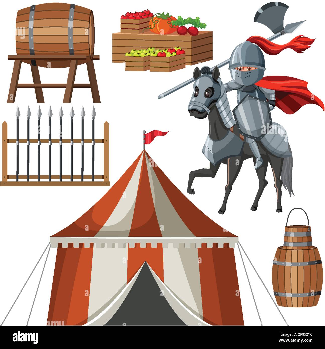 Set of medieval object illustration Stock Vector Image & Art - Alamy