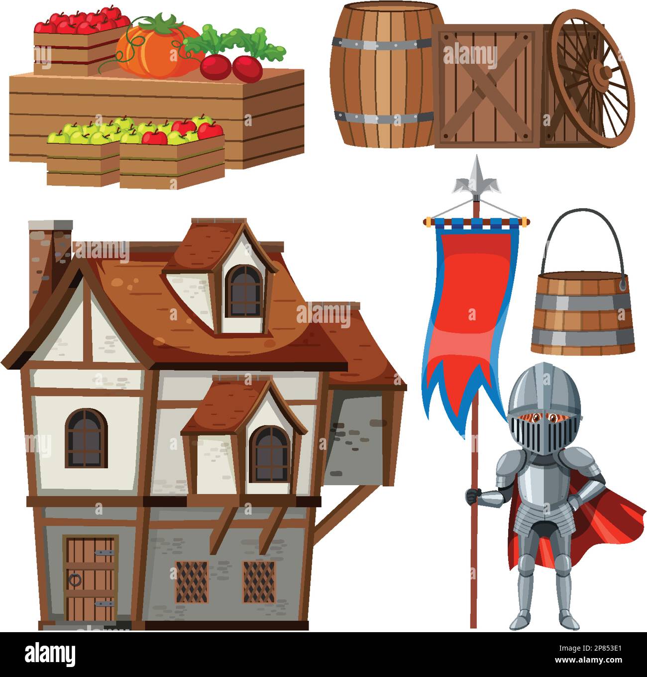 Set of medieval object illustration Stock Vector Image & Art - Alamy