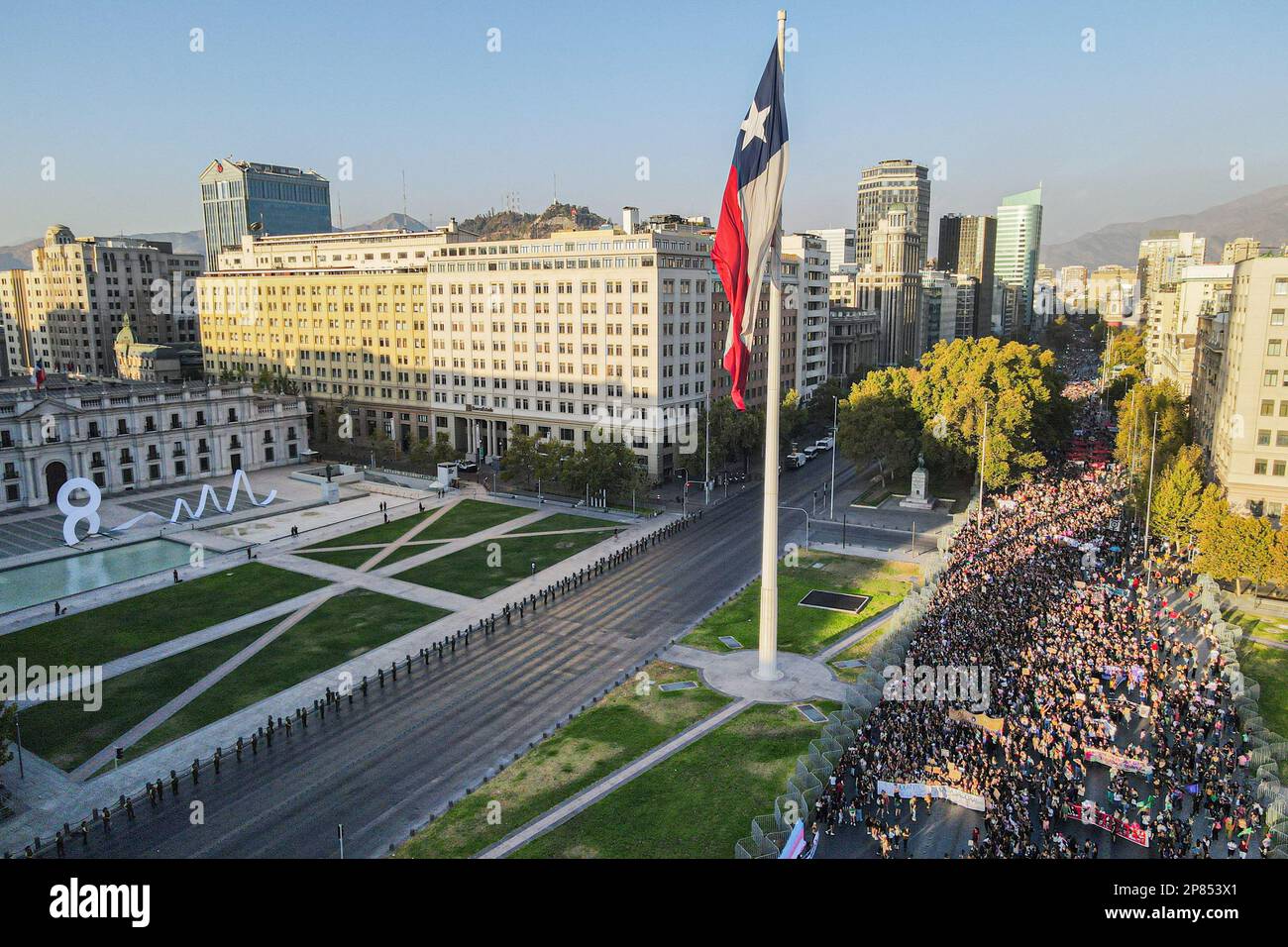Santiago, Chile. 08th Mar, 2023. (EDITOR'S NOTE: Image taken with a ...