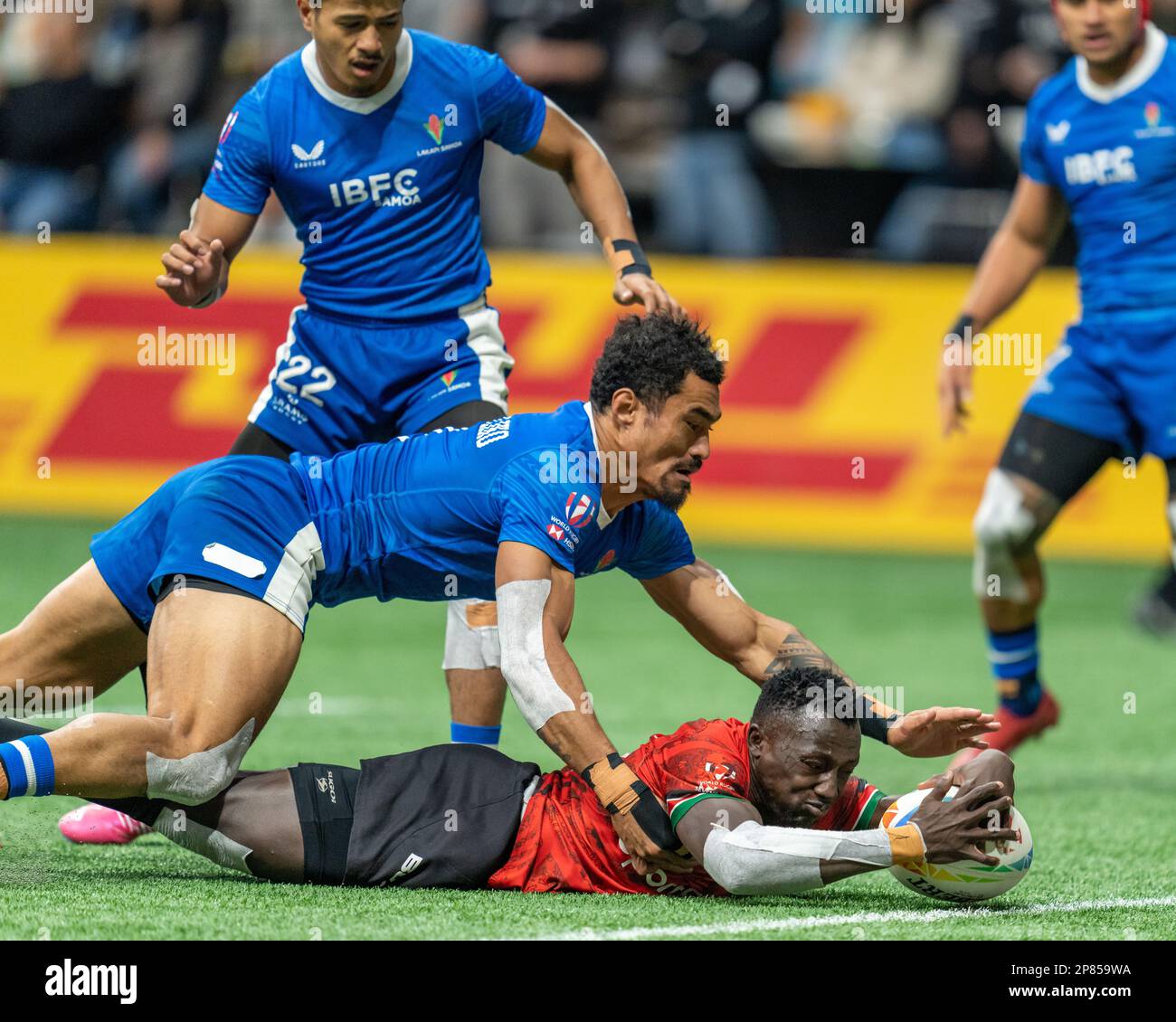 Vancouver, Canada. 5th March, 2023. Brian Tanga of Kenya (Bottom) dives ...
