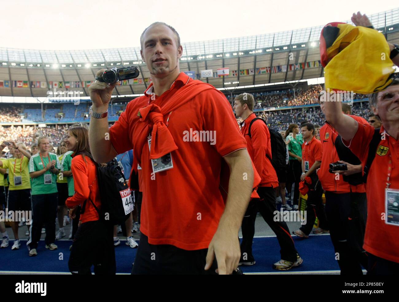 Germany's Robert Haring during the closing ceremony for the World ...