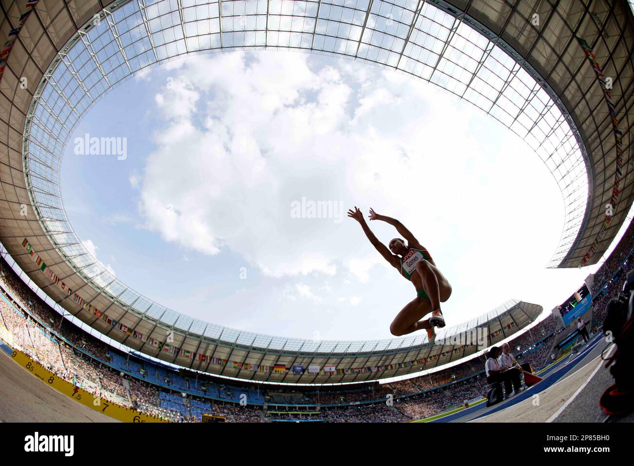 Portugal's Naide Gomes competes in the final of the Women's long jump ...