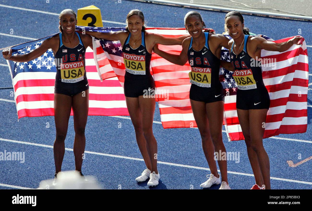 Lashinda Demus, Allyson Felix, Debbie Dunn and Sanya Richards of the ...