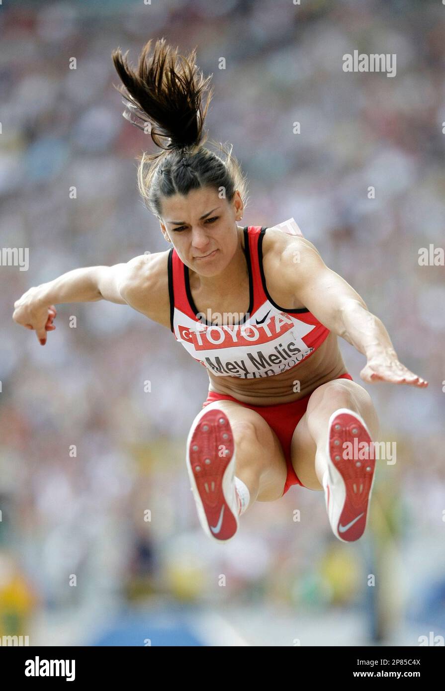 Turkey's Karin Mey Melis competes in the final of the Women's long jump ...