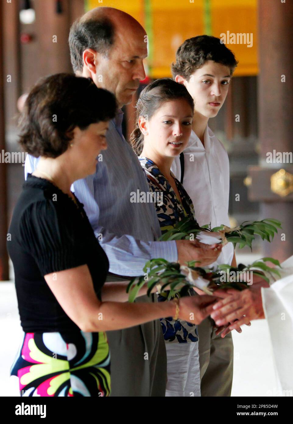 New U.S. Ambassador to Japan John Roos, second left, his wife Susan ...
