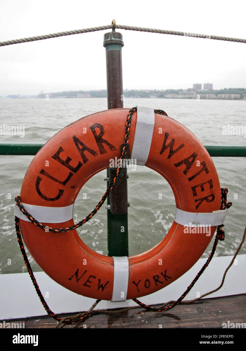 In this May 28, 2009 photo, a view is seen aboard the sloop Clearwater ...