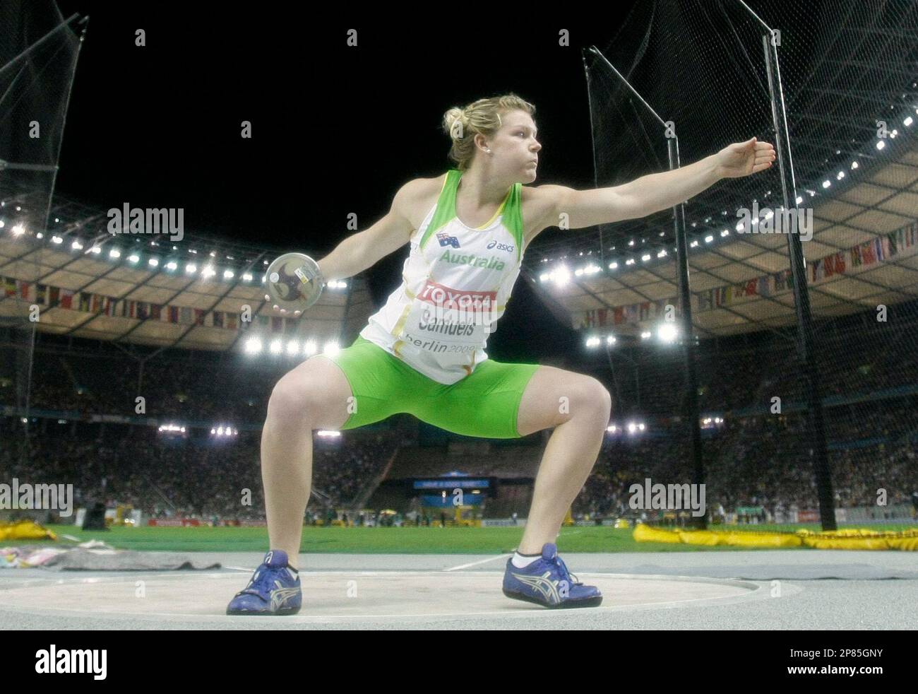 Australia's Dani Samuels competes in the final of the Women's Discus ...