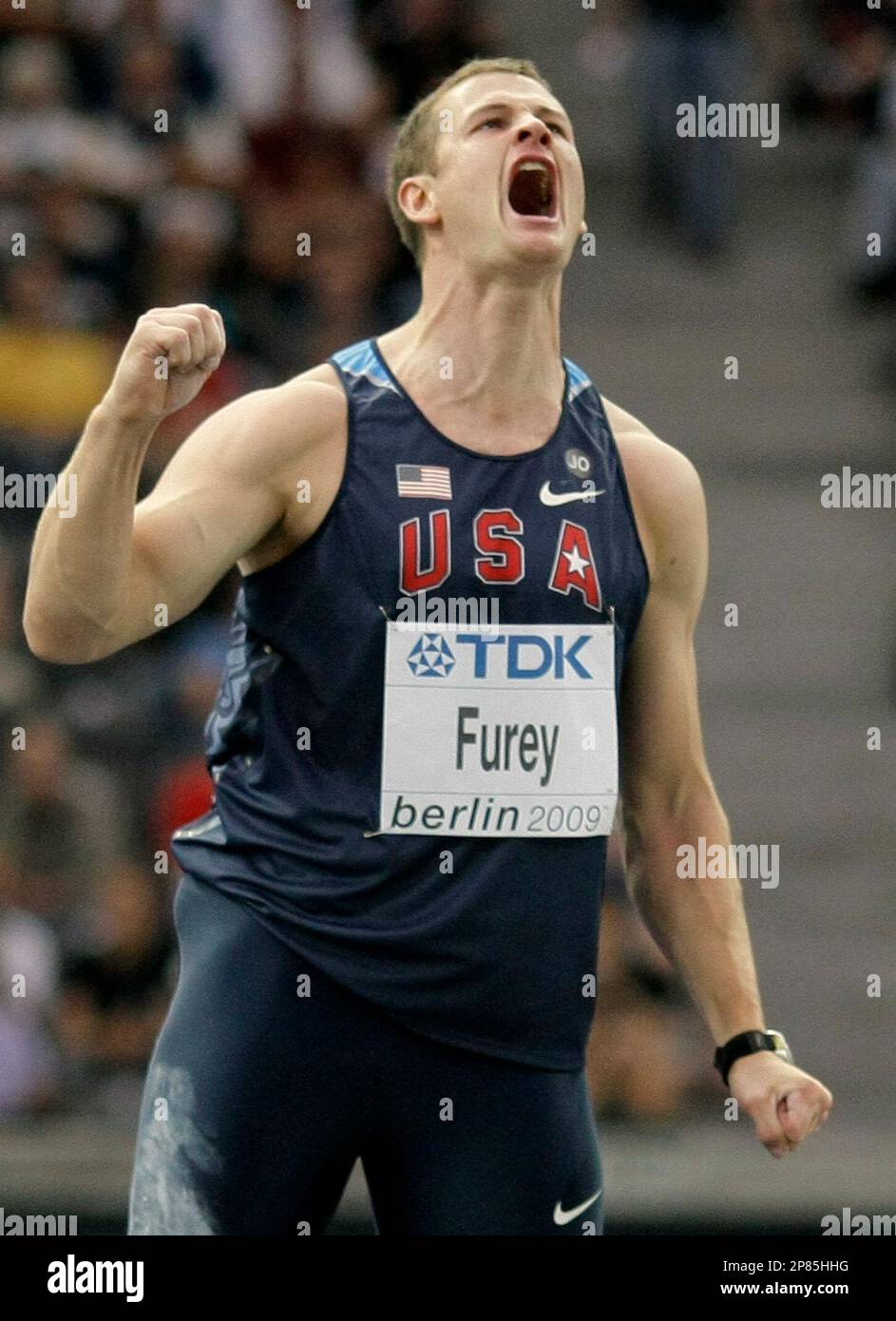 Sean Furey of the United States shouts out as he competes in Men's ...