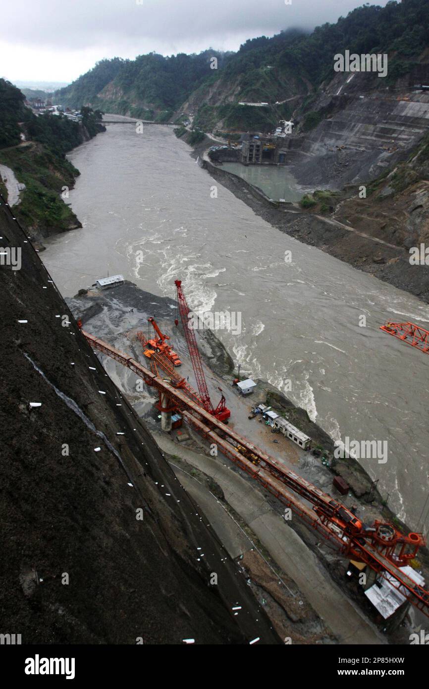 A view of the under-construction site of National Hydroelectric Power ...