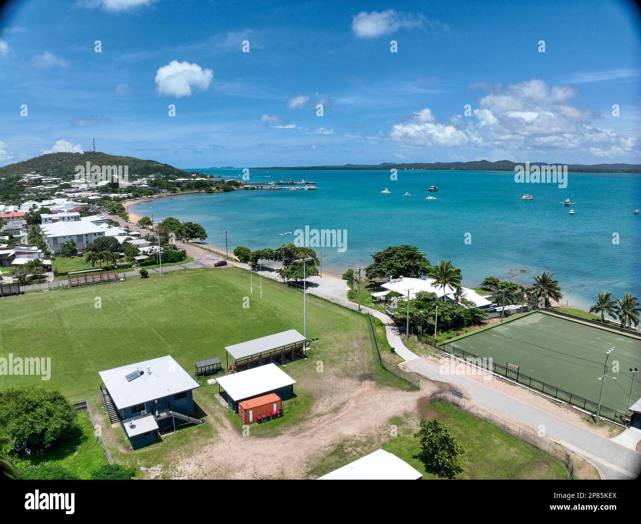 Aerial view of Thursday island in tories straight Stock Photo - Alamy