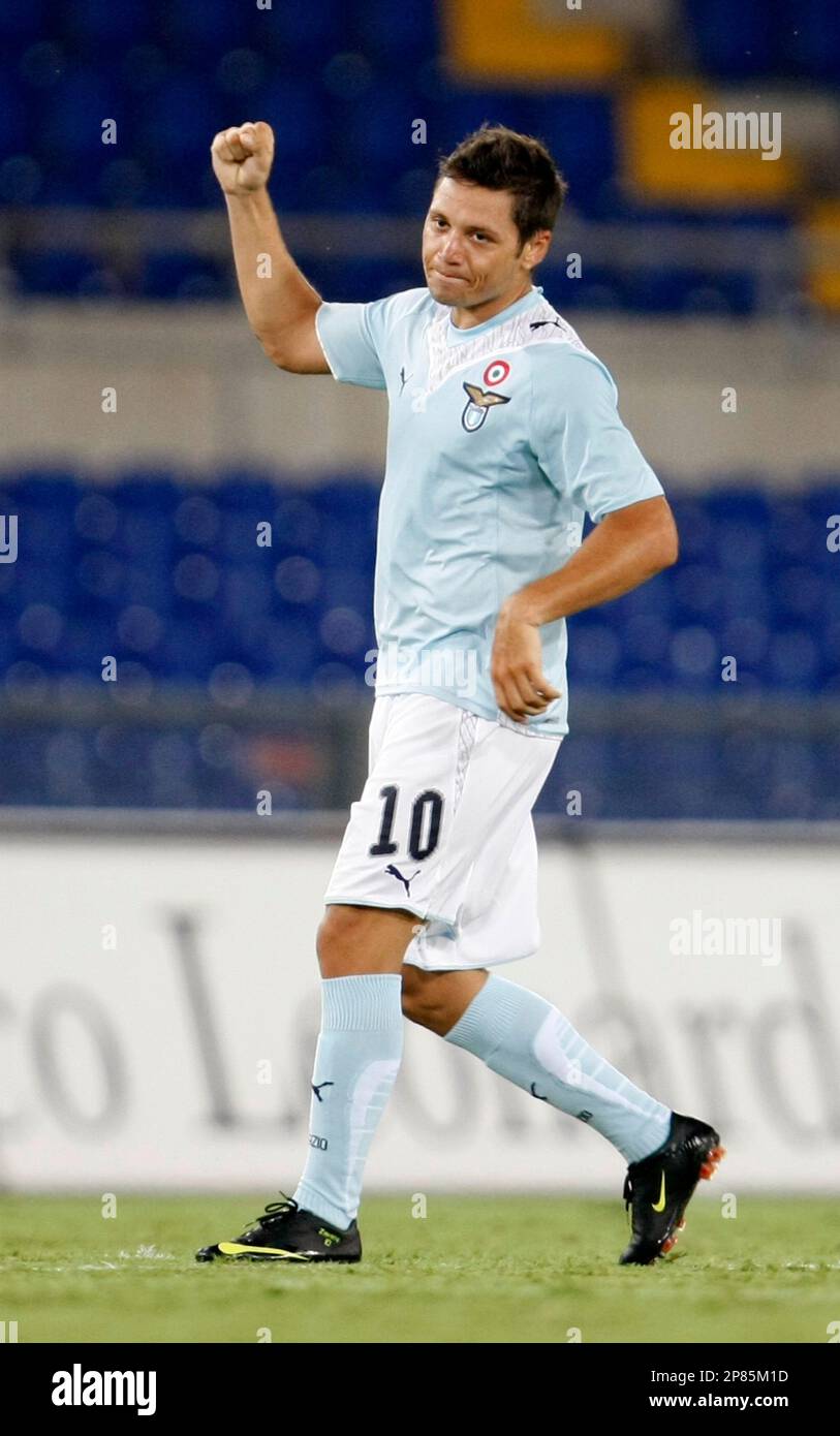 Lazio's Mauro Matias Zarate of Argentina celebrates after scoring ...