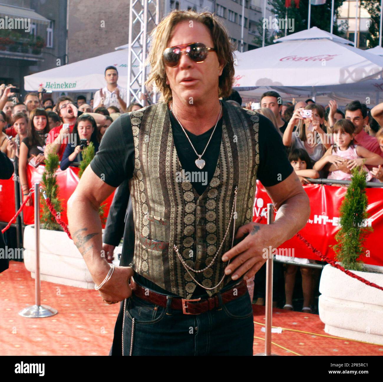Hollywood actor, Mickey Rourke seen during Red Carpet ceremony of ...