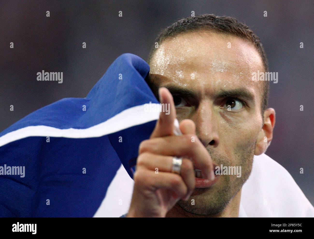 France's bronze medal winner Bouabdellah Tahri celebrates after the Men ...