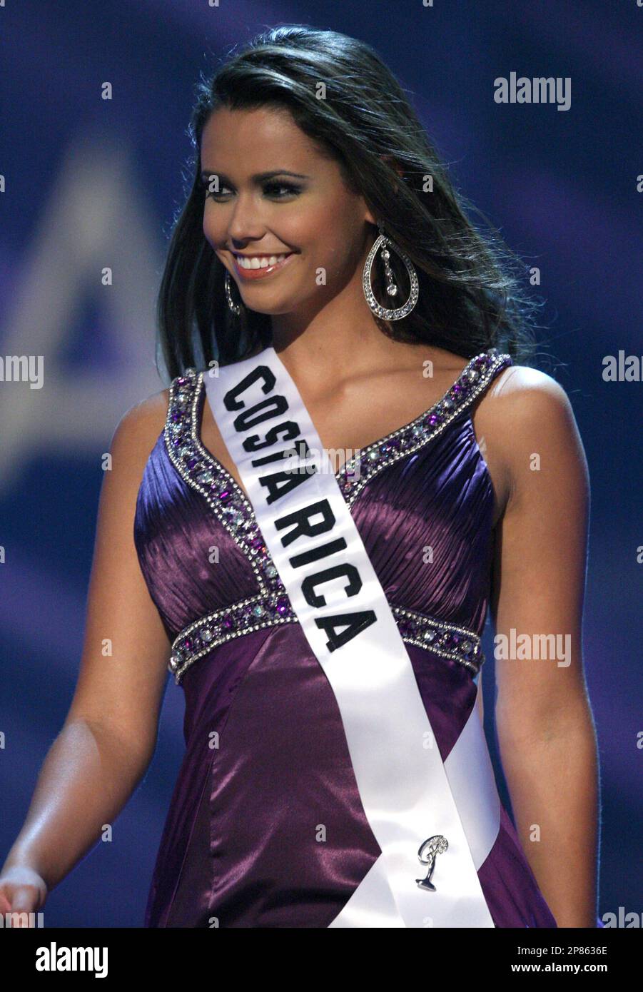 Miss Costa Rica Jessica Umana walks the runway in the evening gown ...