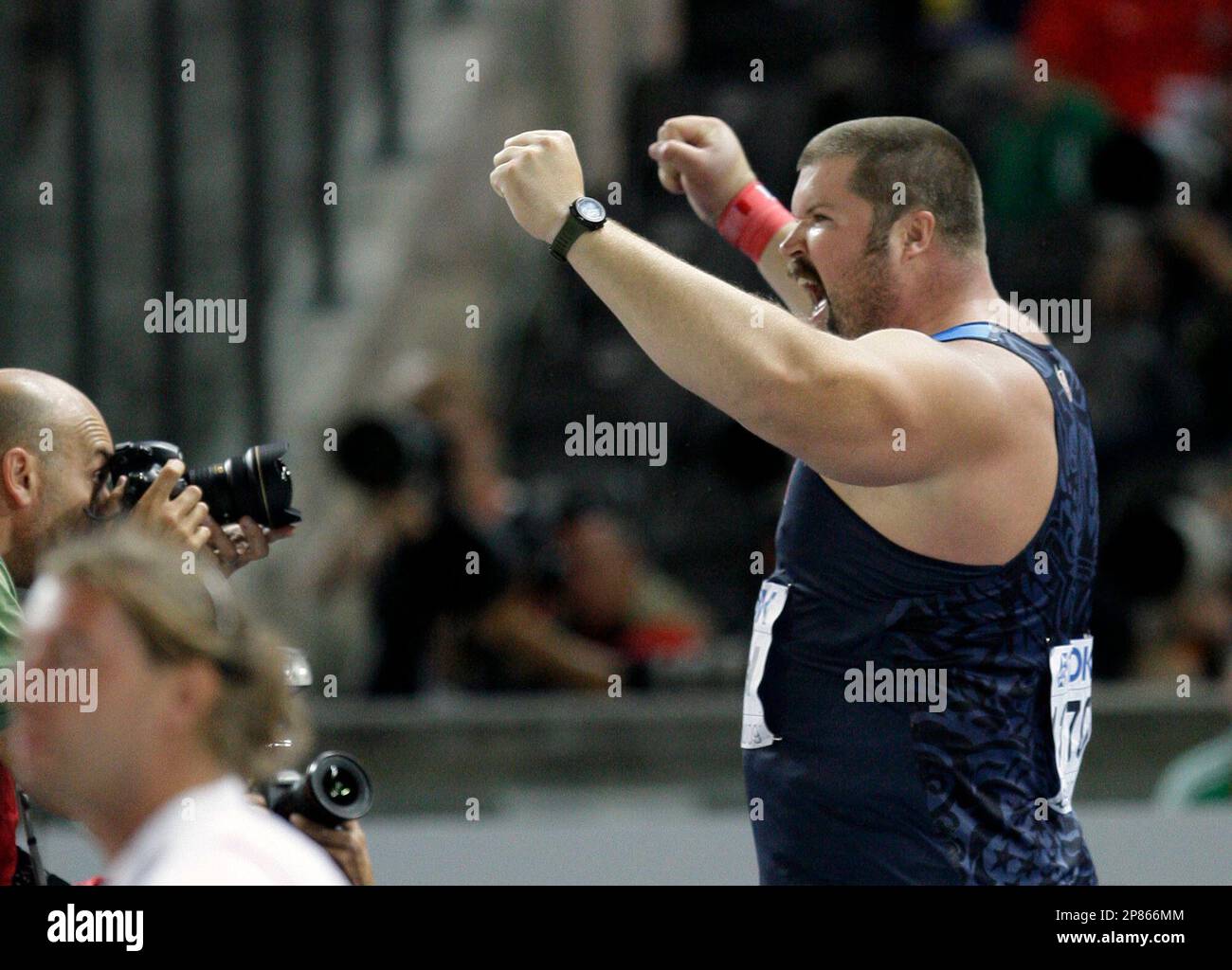 Christian Cantwell of the United States reacts after winning the gold ...