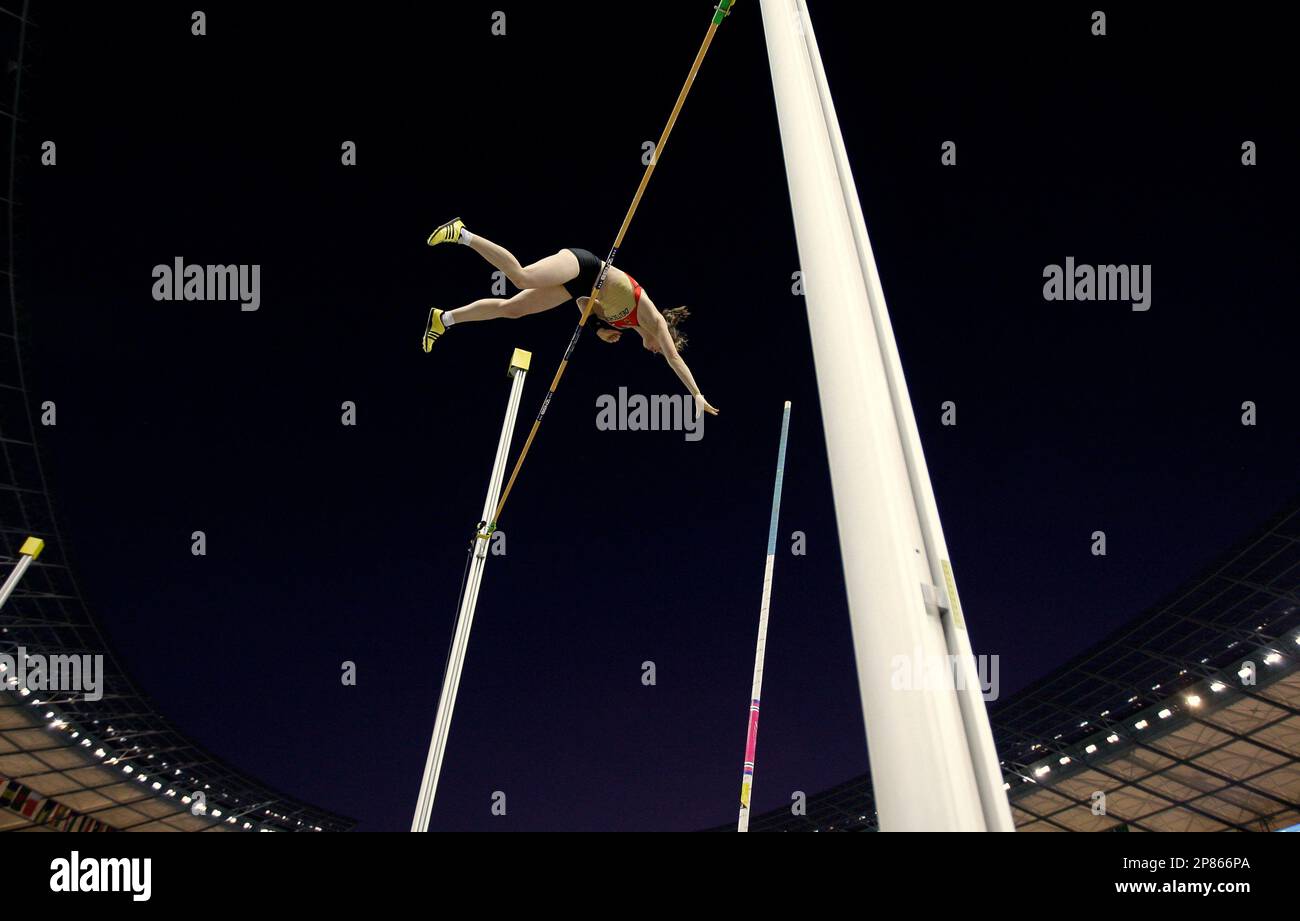 Germany's Silke Spiegelburg competes in Women's Pole Vault qualifying ...