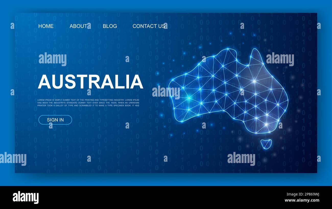 Australia 3d polygonal website template. Australia map design ...