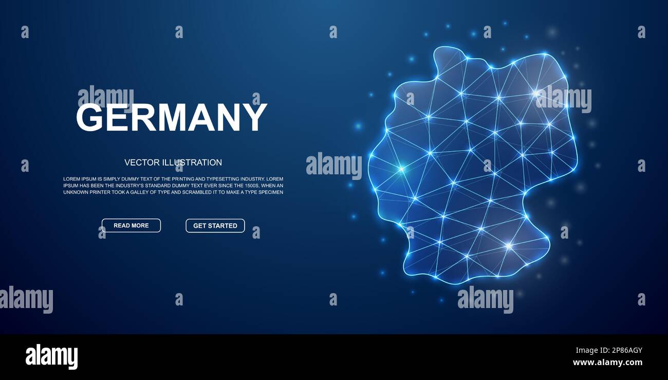 Germany 3d low poly landing page template. Germany map design ...