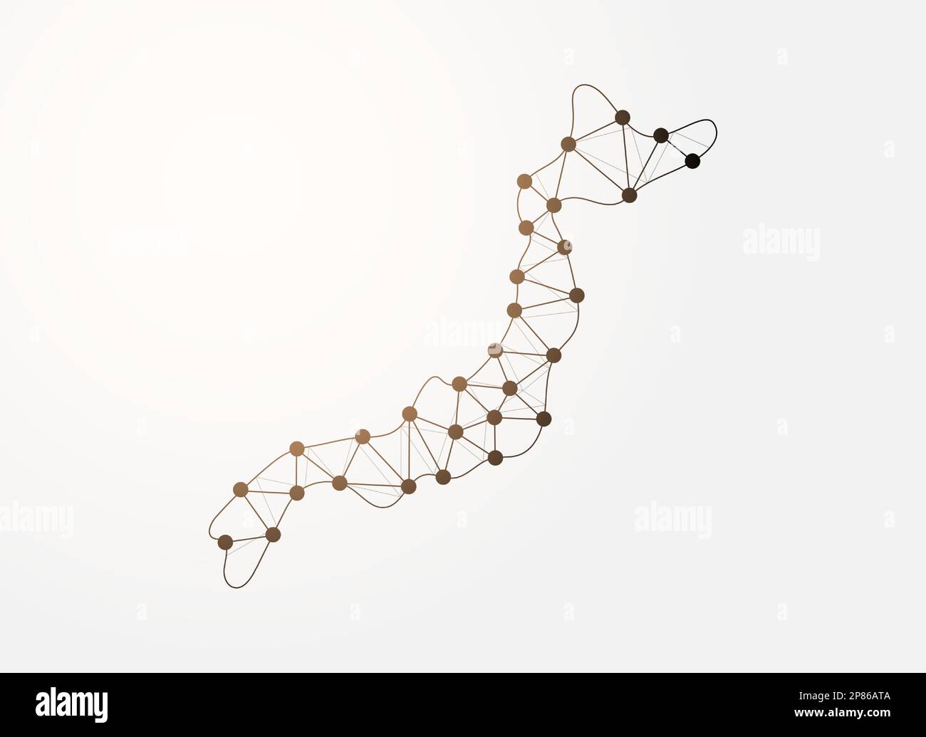 Japan low poly symbol with connected dots. Japan map design vector ...