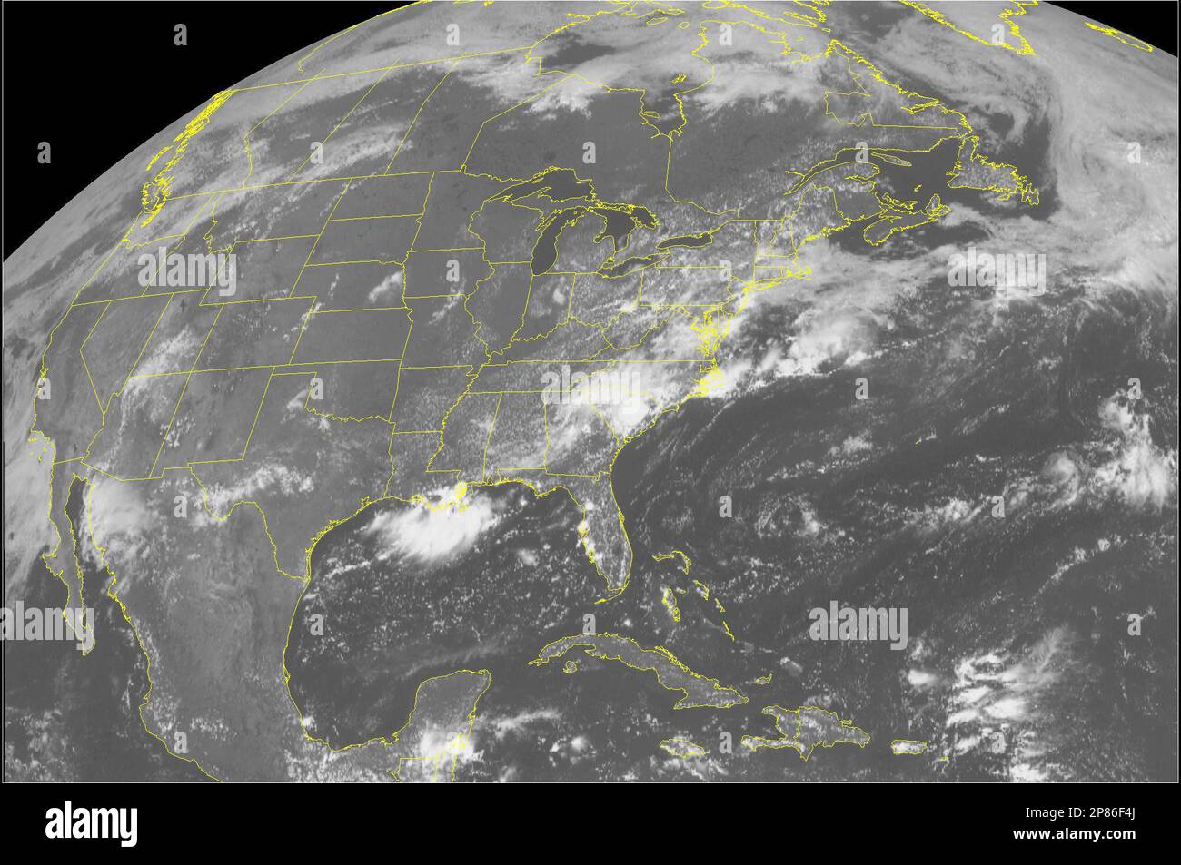 This NOAA satellite image taken Wednesday, August 12, 2009 at 01:15 PM ...