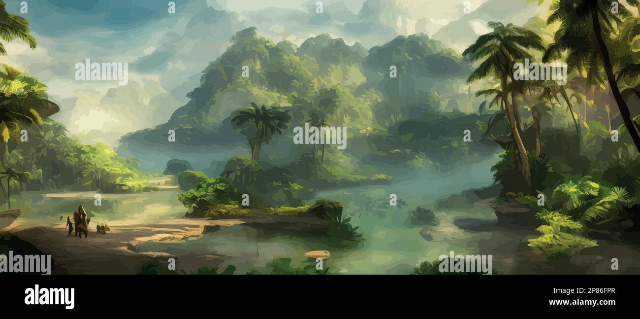 Mangrove paradise Stock Vector Images - Alamy