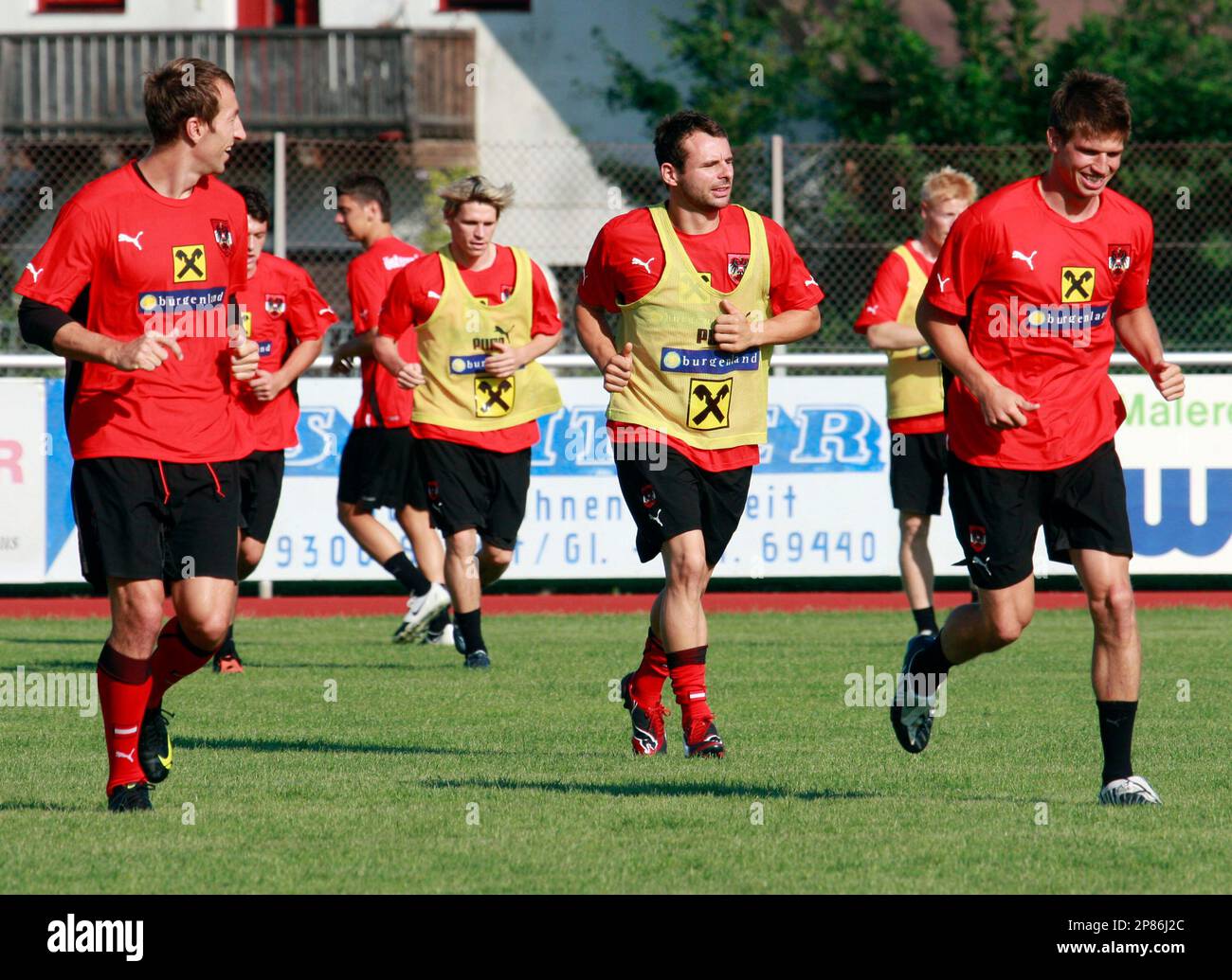 Austrian national soccer team players Manuel Ortlechner, Roman Wallner ...