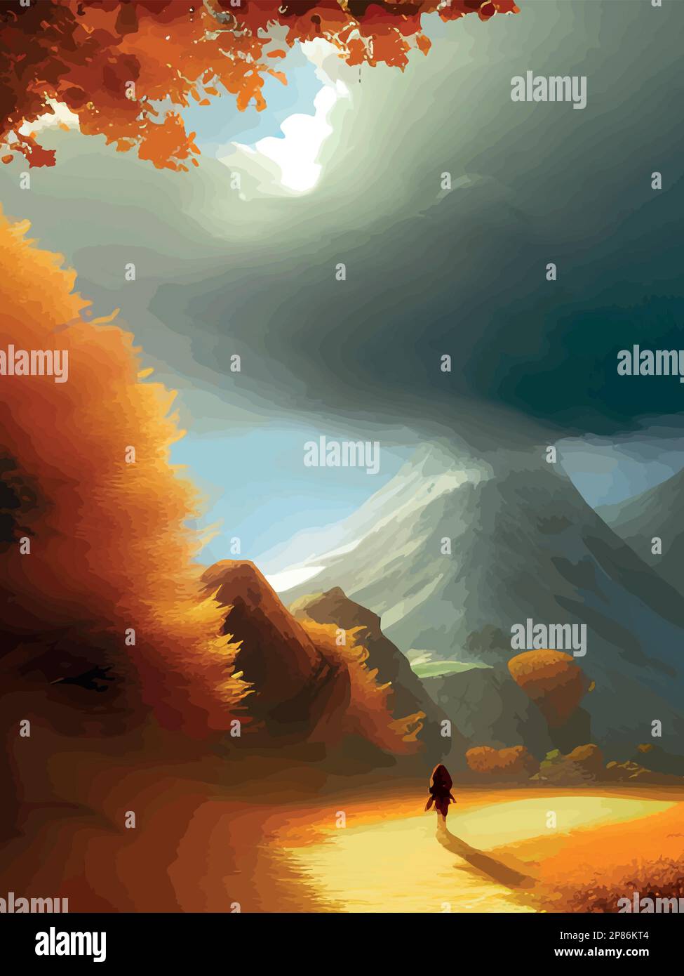 Landscape sketch of trees from Stock Vector Images - Alamy