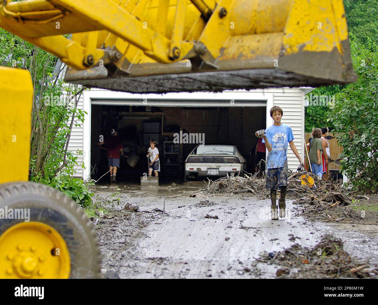 Gowanda residents begin cleaning up after flooding in Gowanda, N.Y. on ...