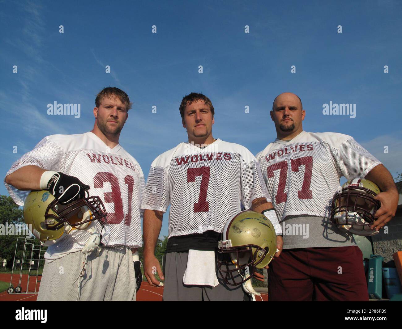D.J. Szymoniak, Will Moran and Damon Marsh, from left, pose for a ...