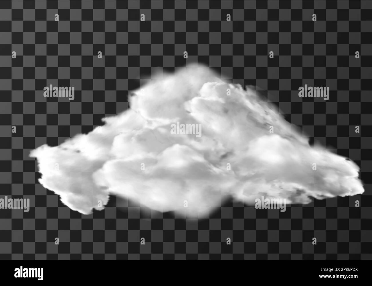 White cloud, weather meteo icon realistic vector illustration. Fluffy ...