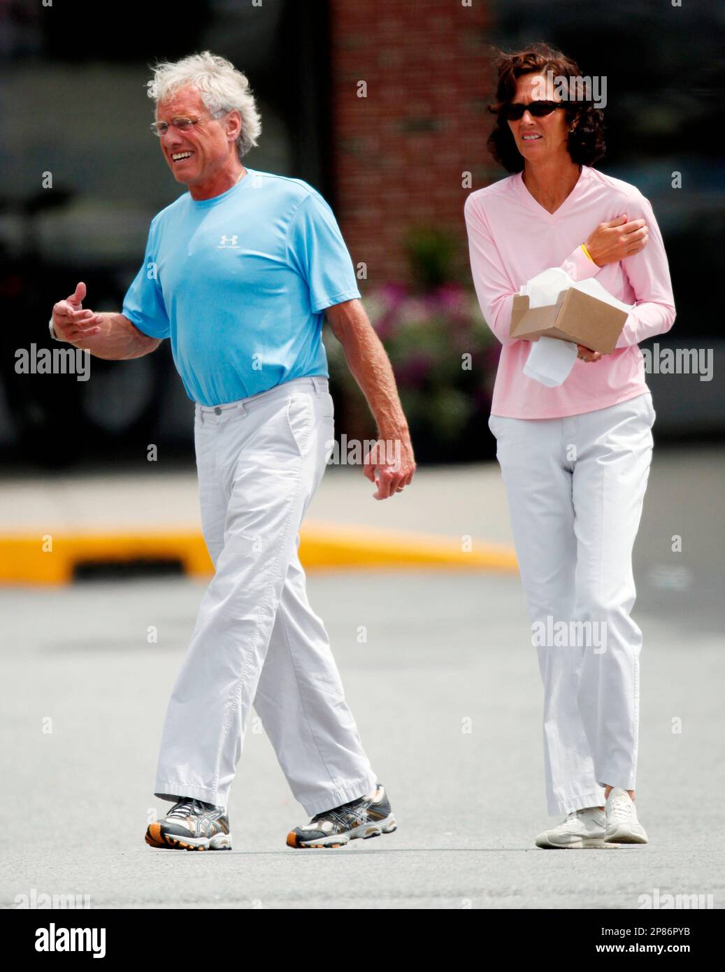 Joe Kennedy and his wife Beth leave Cape Cod Hospital in Hyannis, Mass ...