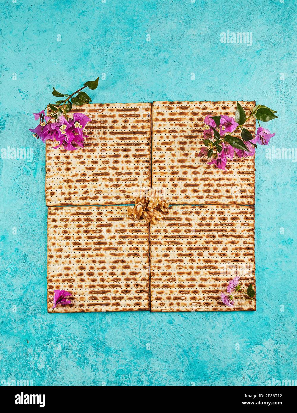 Pesach celebration concept - Jewish holiday Pesach. Four square folded ...