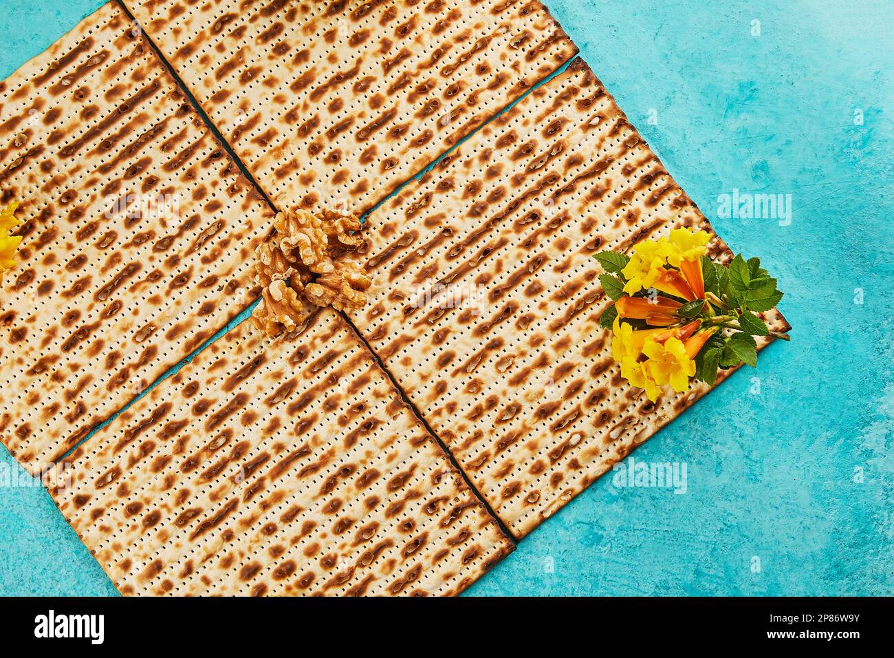 Pesach celebration concept - Jewish holiday Pesach. Four square folded ...