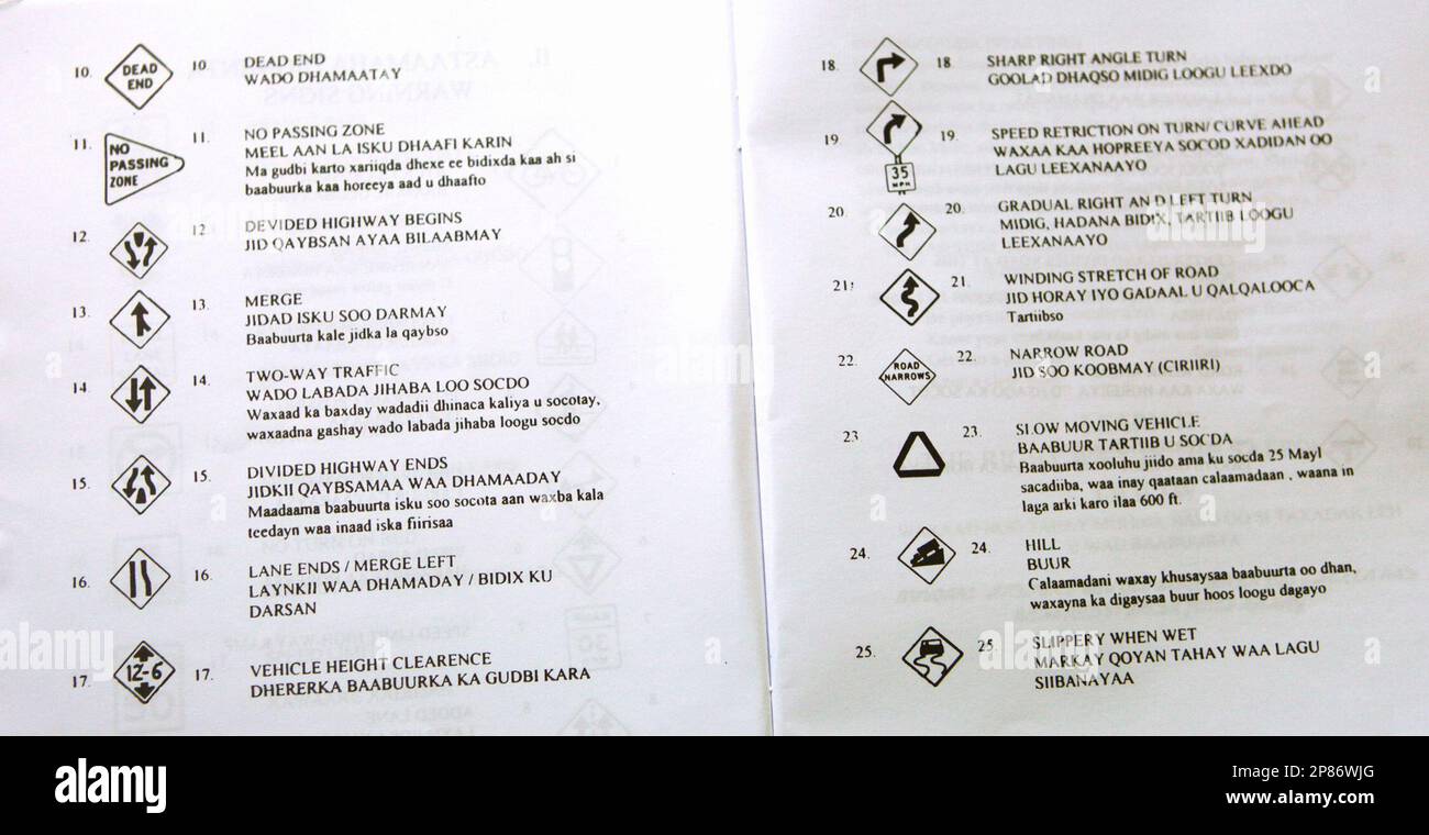 This photograph taken July 30, 2009, show a drivers handbook of road ...