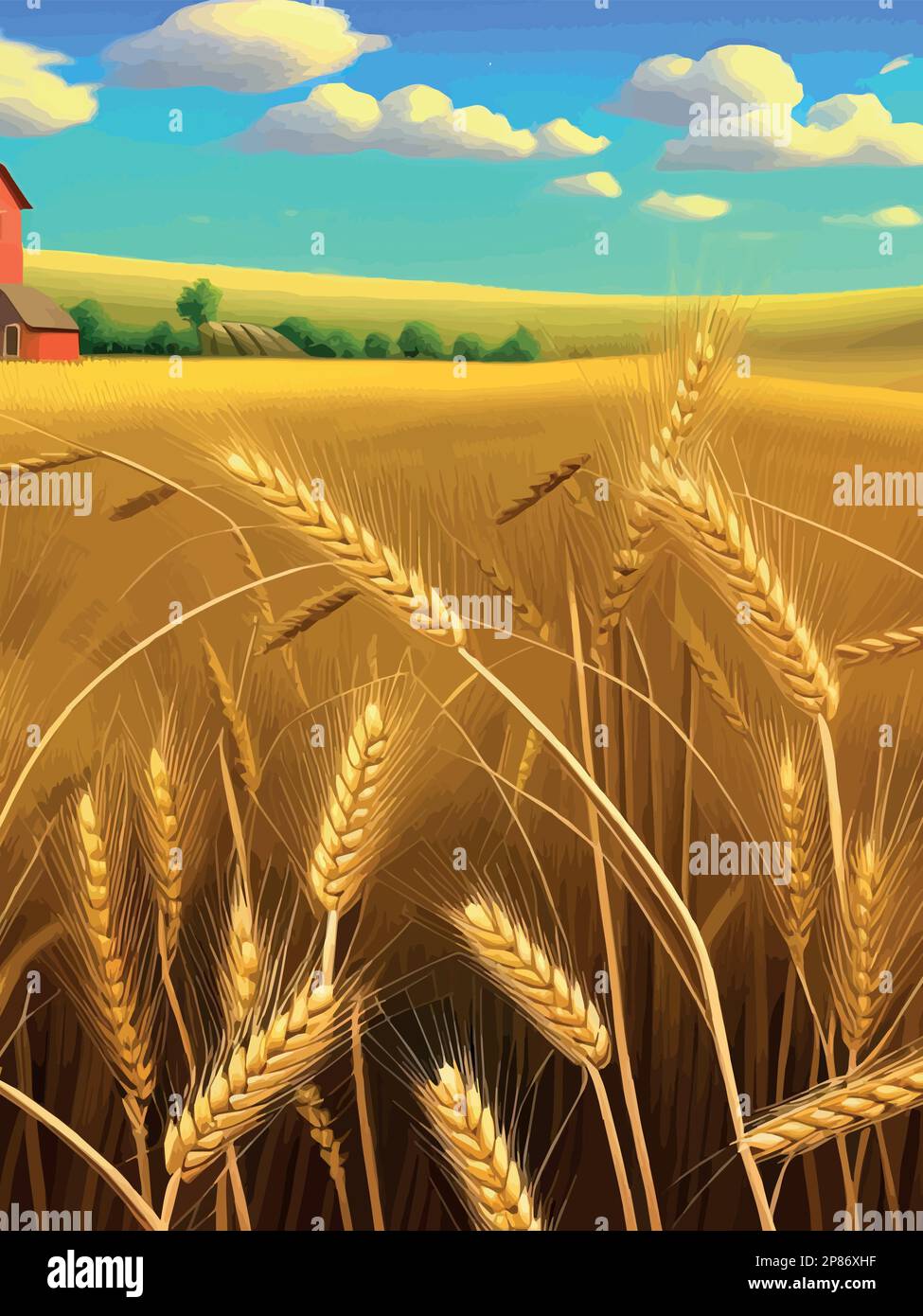 Wheat Field Sunset Vertical