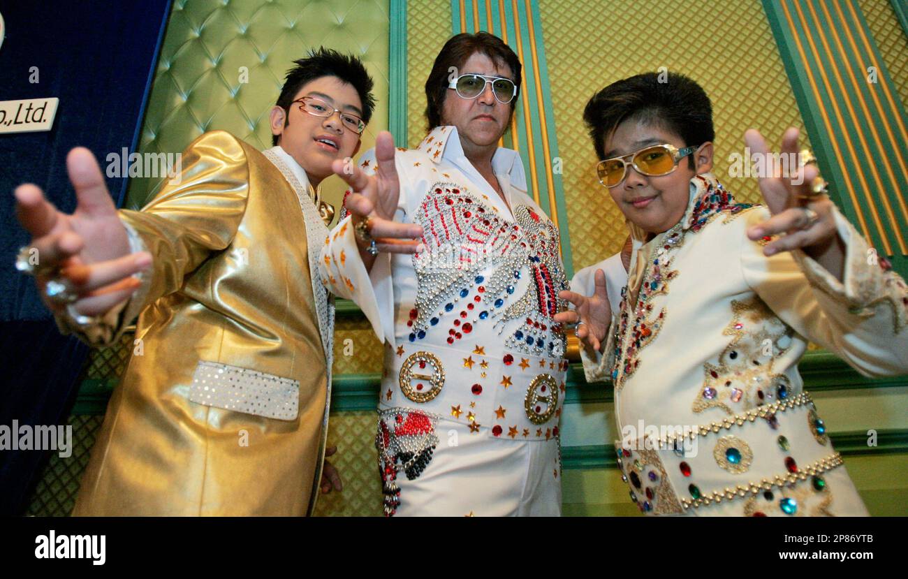 Elvis Presley impersonators, from left to right, Pharut Hussein from ...