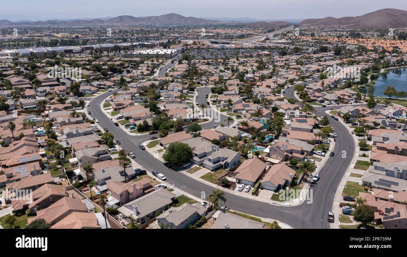 Aerial view menifee neighborhood residential hi-res stock photography ...