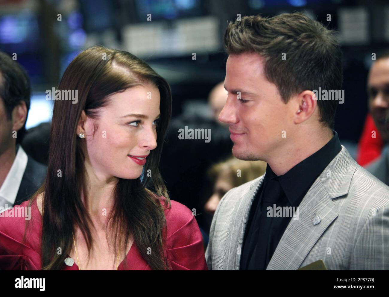Actors Rachel Nichols, left, and Channing Tatum look at each other on ...