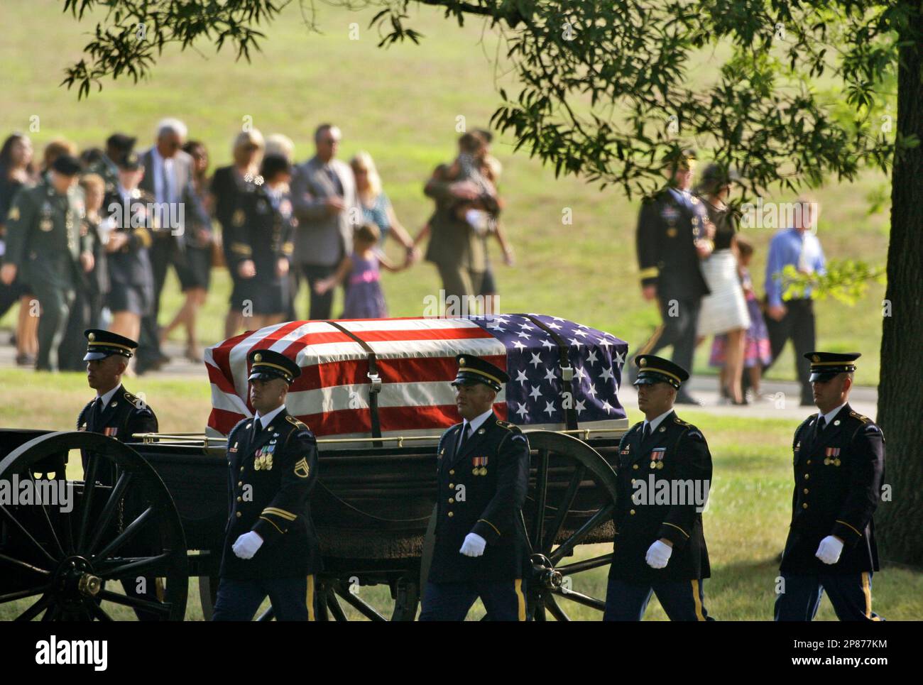 The flag draped casket with the remains of U.S. Army Sgt. Juan C ...