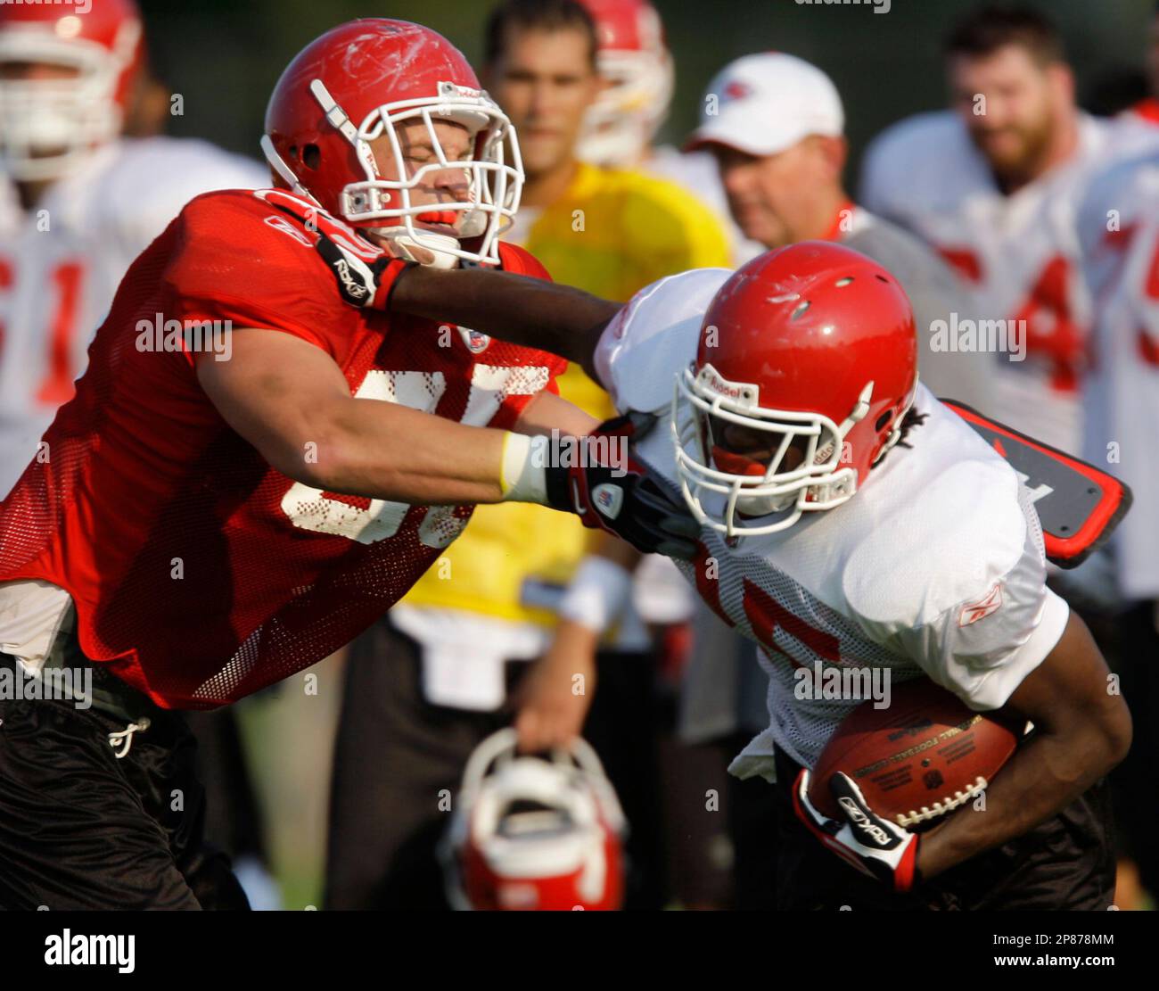 Kansas City Chiefs running back Jamaal Charles (25) stiff-arms ...