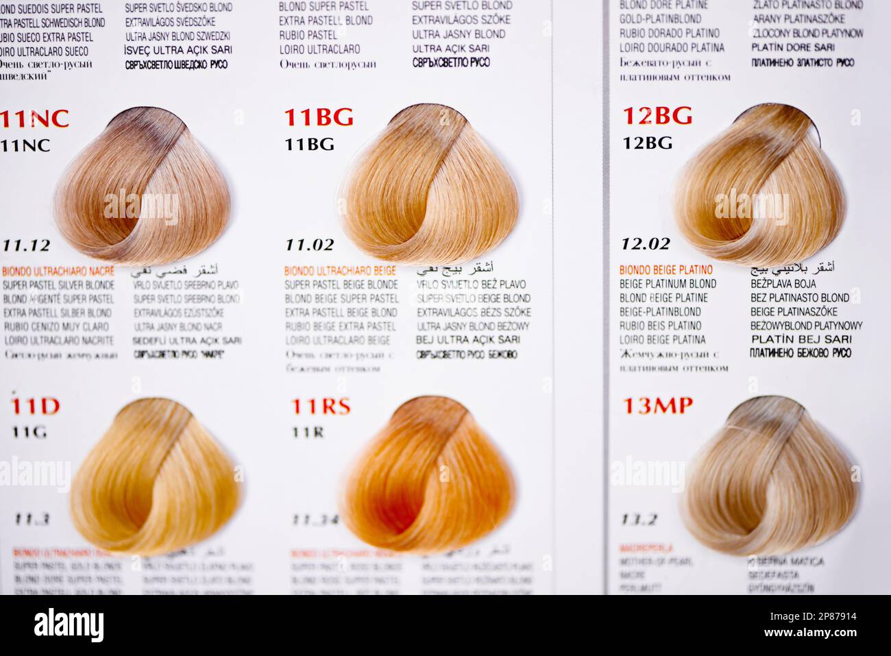 Select your shade. A cropped view of various hair color swatches Stock ...