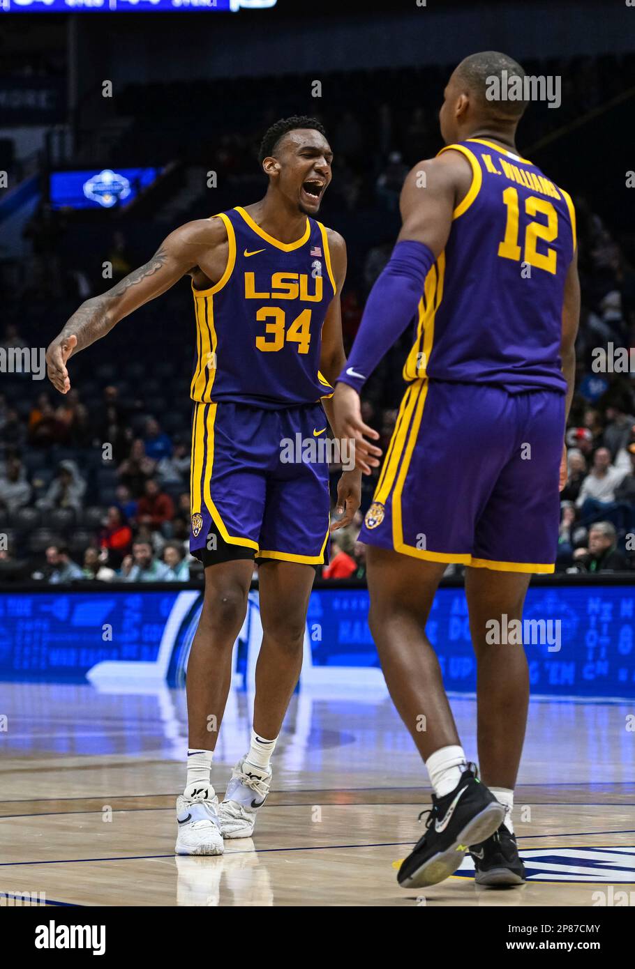 NASHVILLE, TN - MARCH 08: LSU Tigers forward Shawn Phillips (34) and ...