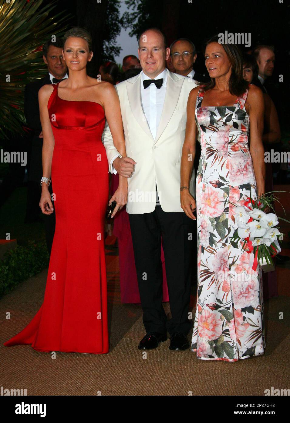 Prince Albert II of Monaco and his friend Charlene Wittstock, left, and ...