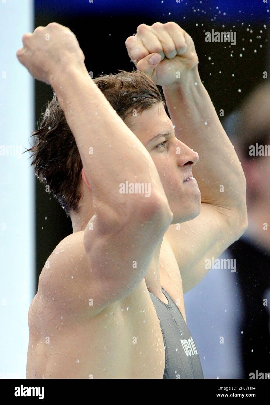 Hungary's Daniel Gyurta celebrates after winning the gold medal in the ...