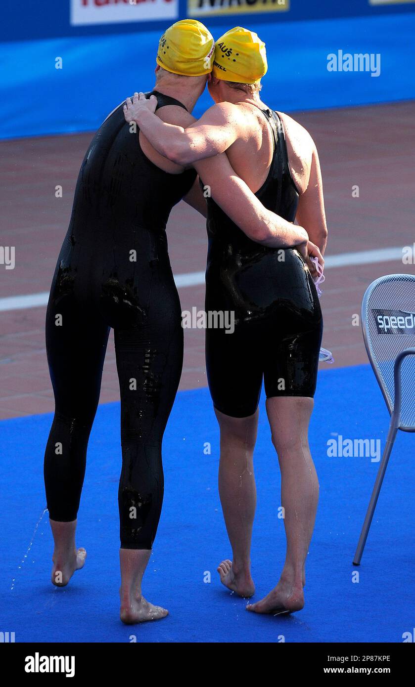 Australia's Jessicah Schipper, left, celebrates with her compatriot ...