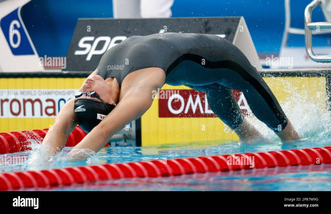 Germany's Daniela Samulski starts the final of the Women's 50m ...