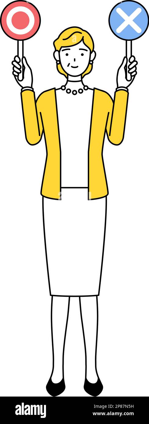 Retired seniors, middle-aged woman, holding a stick indicating correct ...