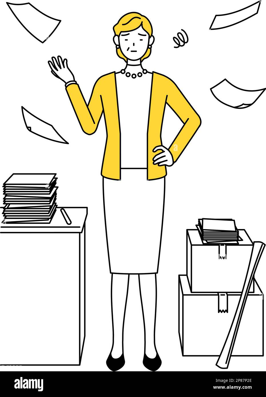 Retired seniors, middle-aged woman, who is fed up with her unorganized ...